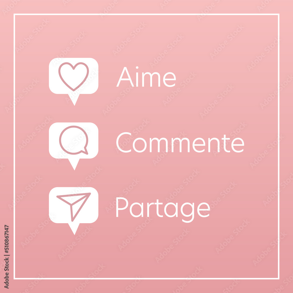 Aime commente et partage - Icones de partage pour reseaux sociaux ...