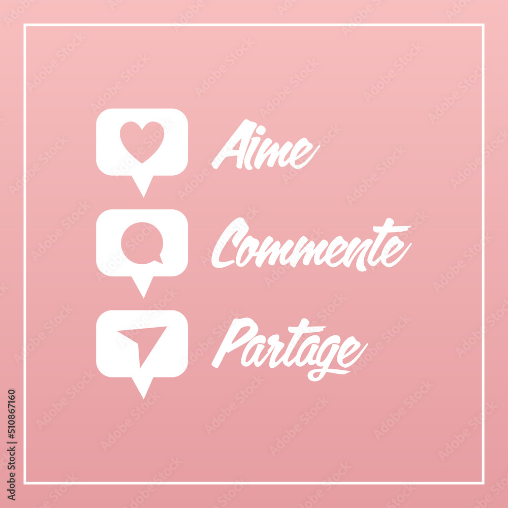 Aime commente et partage - Icones de partage pour reseaux sociaux ...