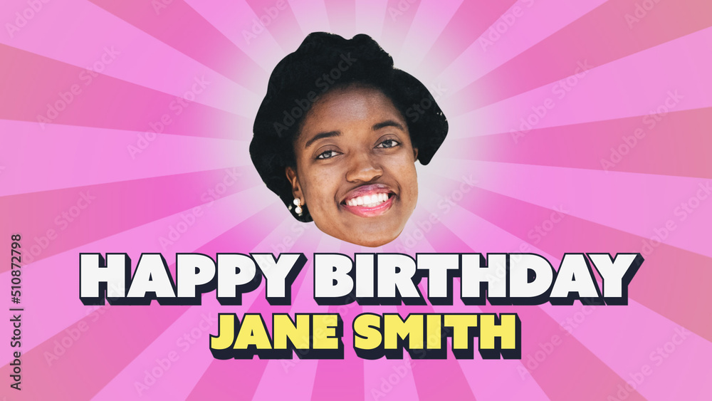 Happy Birthday Face Full Frame Title Stock Template | Adobe Stock