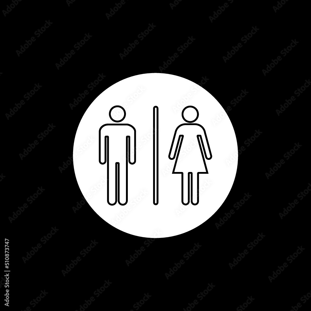 Public toilet logo isolated on dark background Stock Vector | Adobe Stock