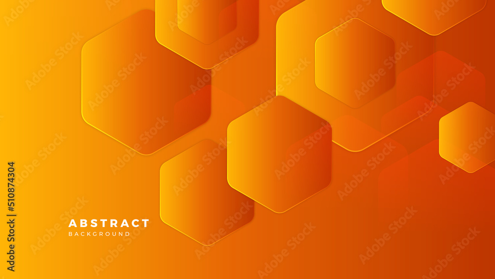 Vector orange banner geometric shapes abstract, science, futuristic ...