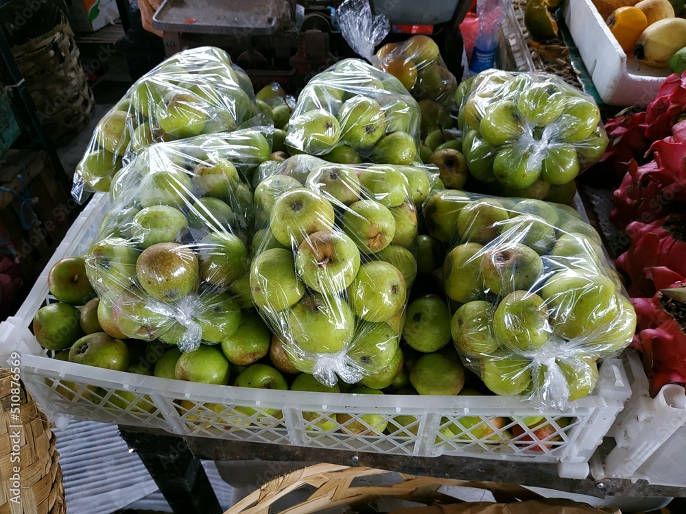 malang apples fruit originating from Indonesia or fresh green apples ...