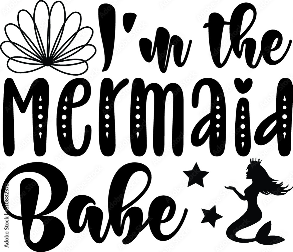 Mermaid svg design Stock Vector | Adobe Stock