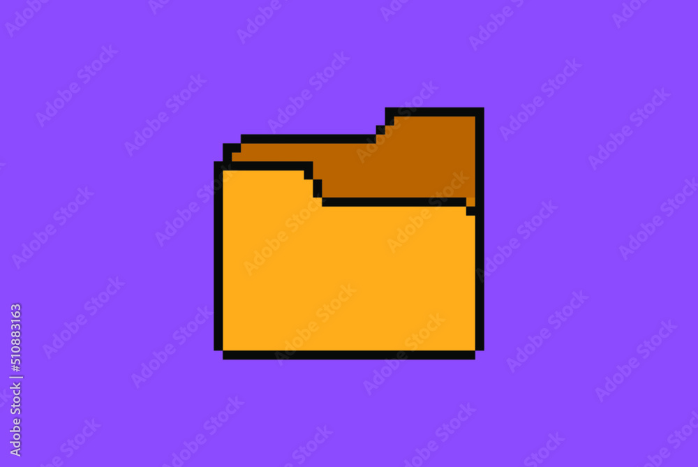 Folder pixel style illustration vector, 8-bit concept, colorful file ...