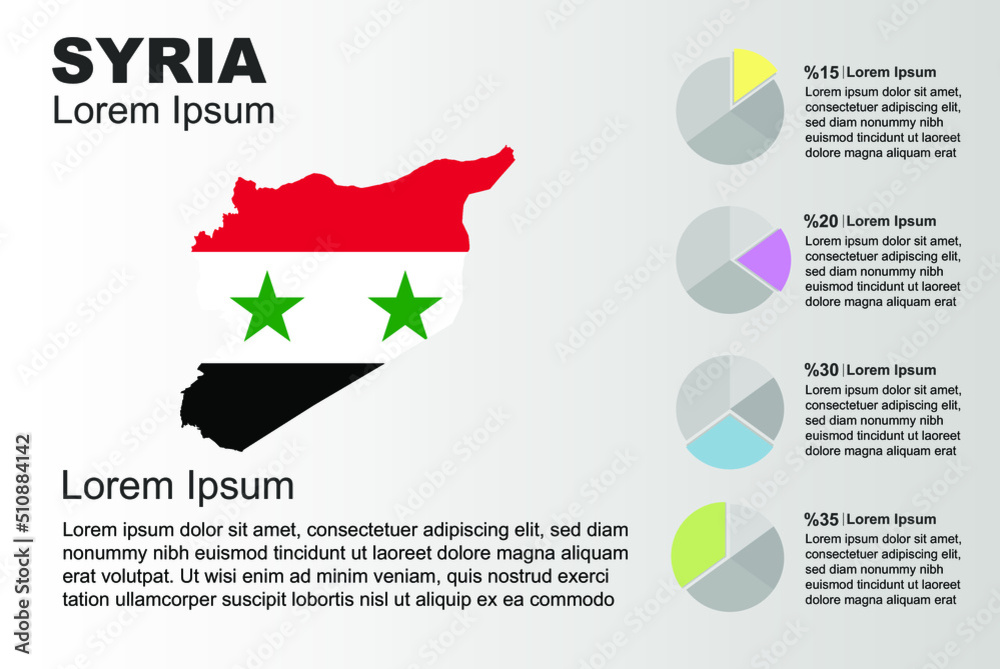 Syria infographic general use vector template with pie chart, copy ...