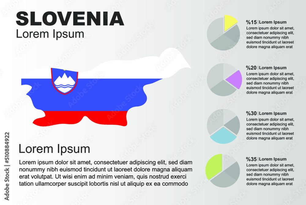 Slovenia infographic general use vector template with pie chart, copy space statistics idea ...