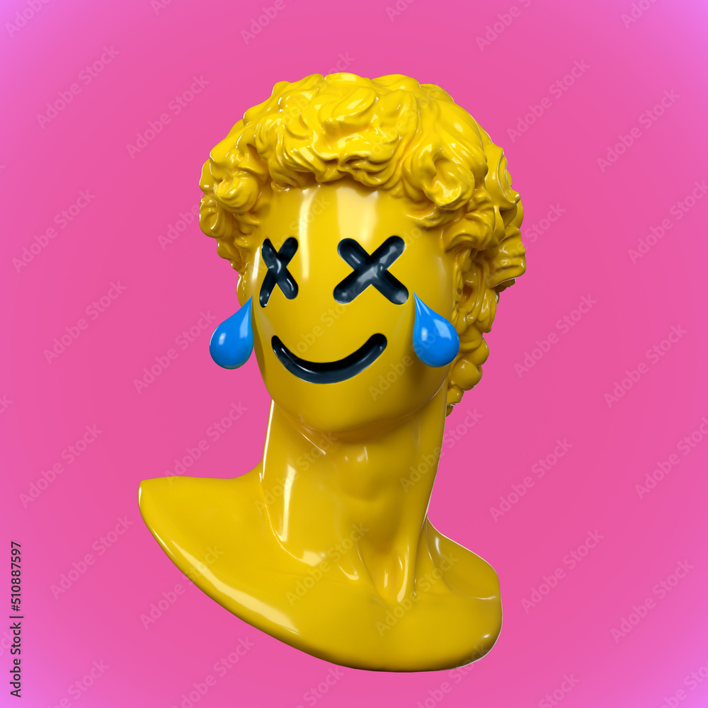 Abstract concept illustration from 3D rendering of faceless yellow ...