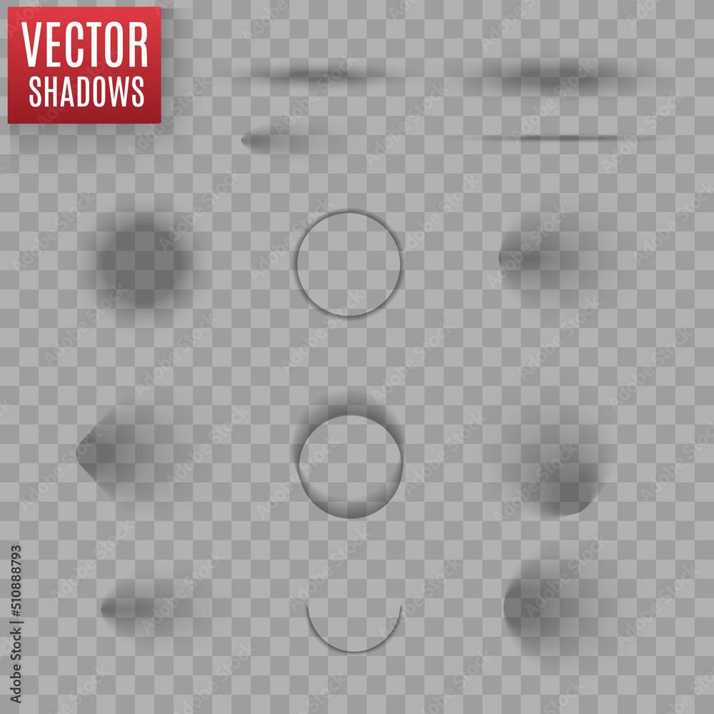 Vector shadows isolated. Transparent shadow realistic illustration ...