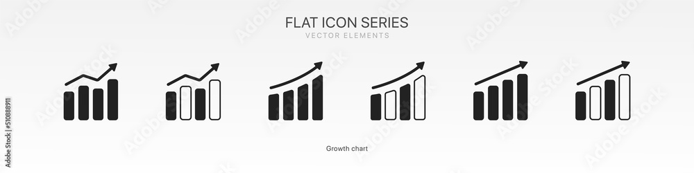 Financial analysis stats icon set. Growing graph set. Business chart ...