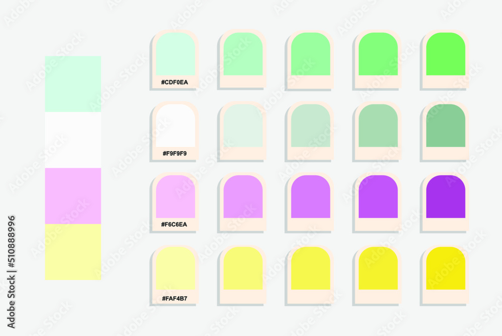 Blue white pink yellow color palette, pastel colors catalogue, design ...