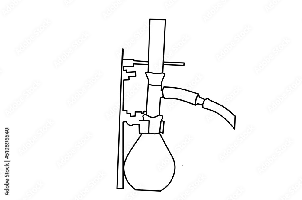 Laboratory apparatus line art drawing Stock Illustration | Adobe Stock