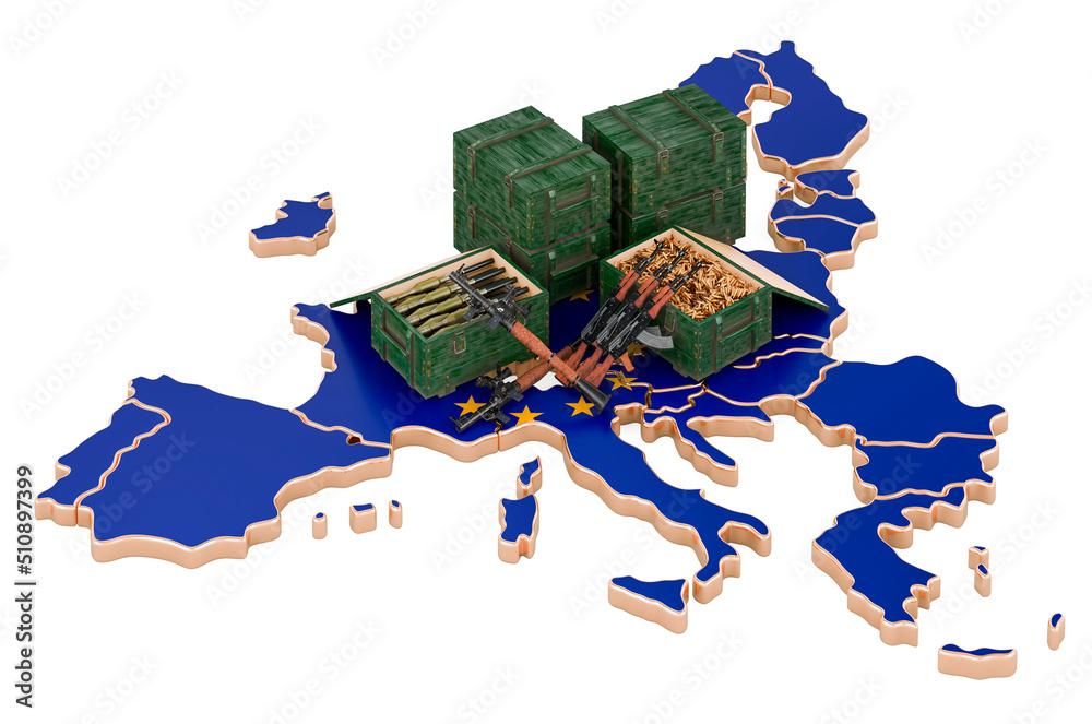 The EU map with weapons. Military supplies in the European Union ...