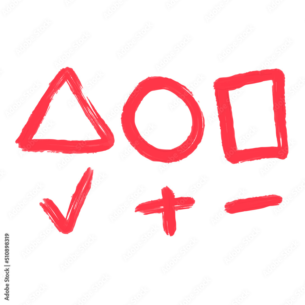 igns and symbols, triangle, circle, square, checkmark, plus and minus ...