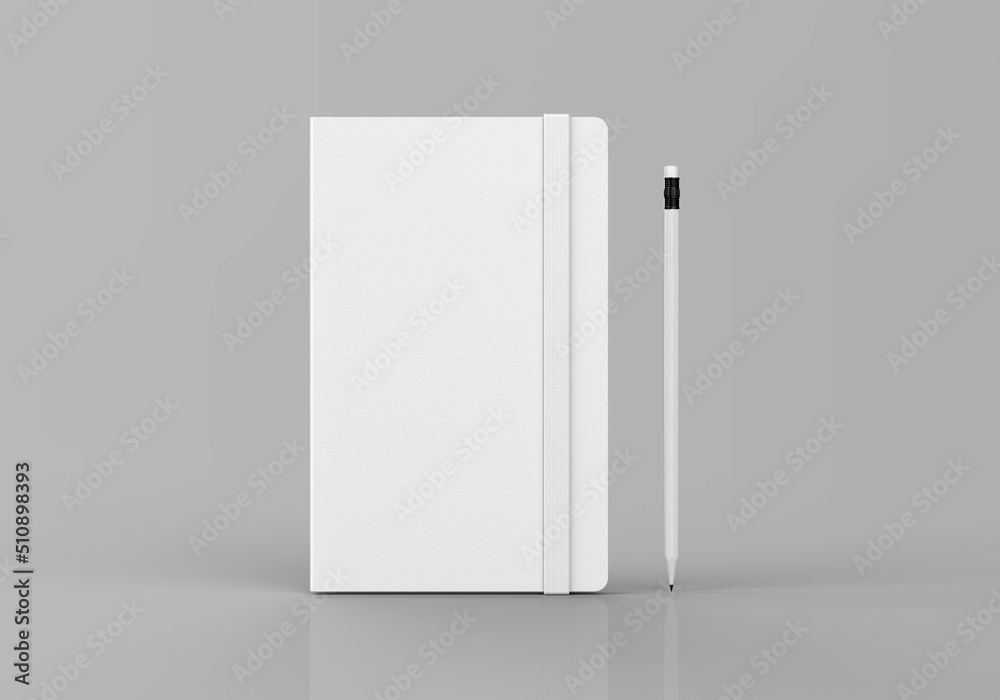 White notepad mockup, template for branding identity on gray background ...