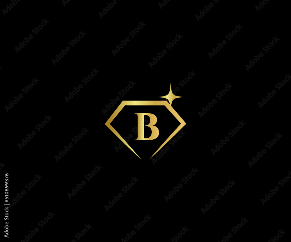 B letter Diamond logo design Template vector symbol. Icon Diamond ...