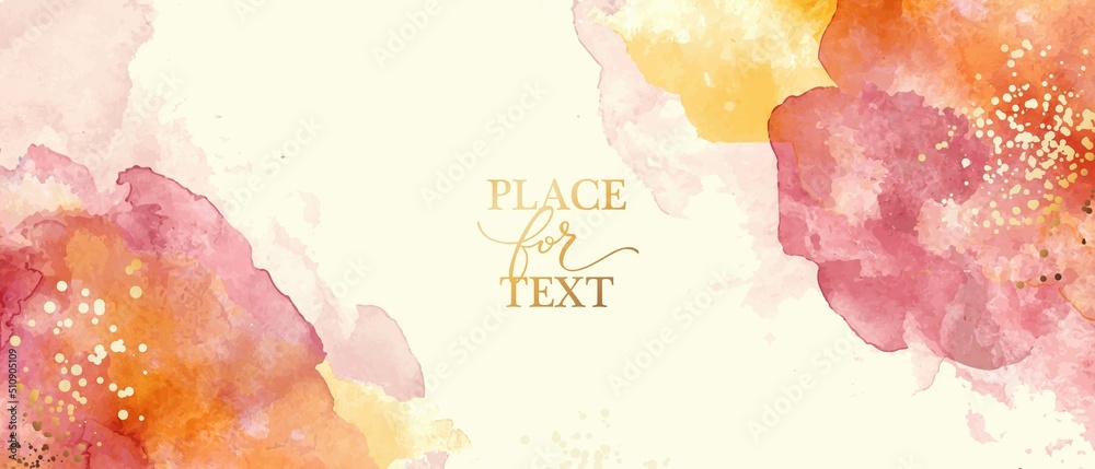 Colorful watercolor texture background. Orange, yellow, pink washes ...