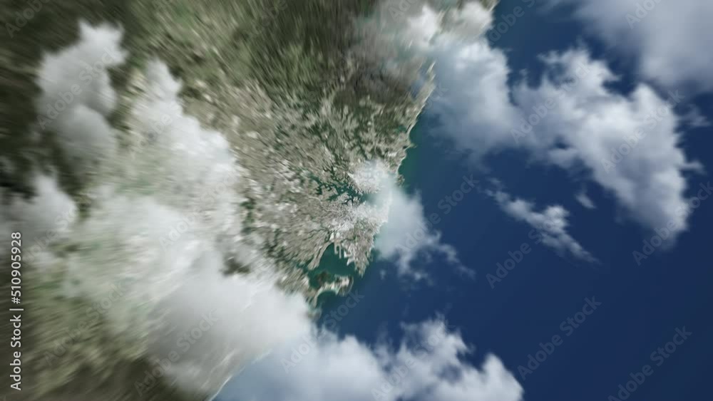 Zooming on Sydney, Australia. Earth zoom in from outer space to city ...