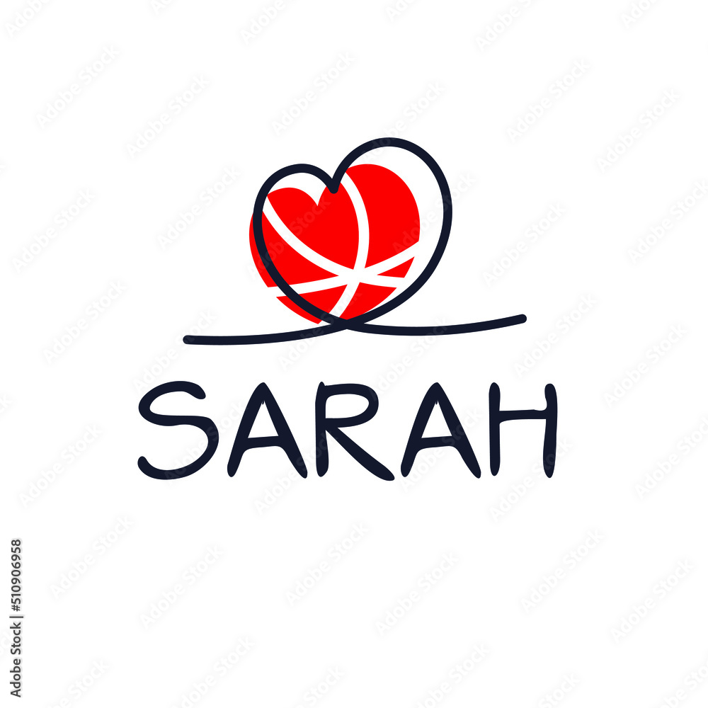 Sarah Calligraphy female name, Vector illustration. Stock Vector ...