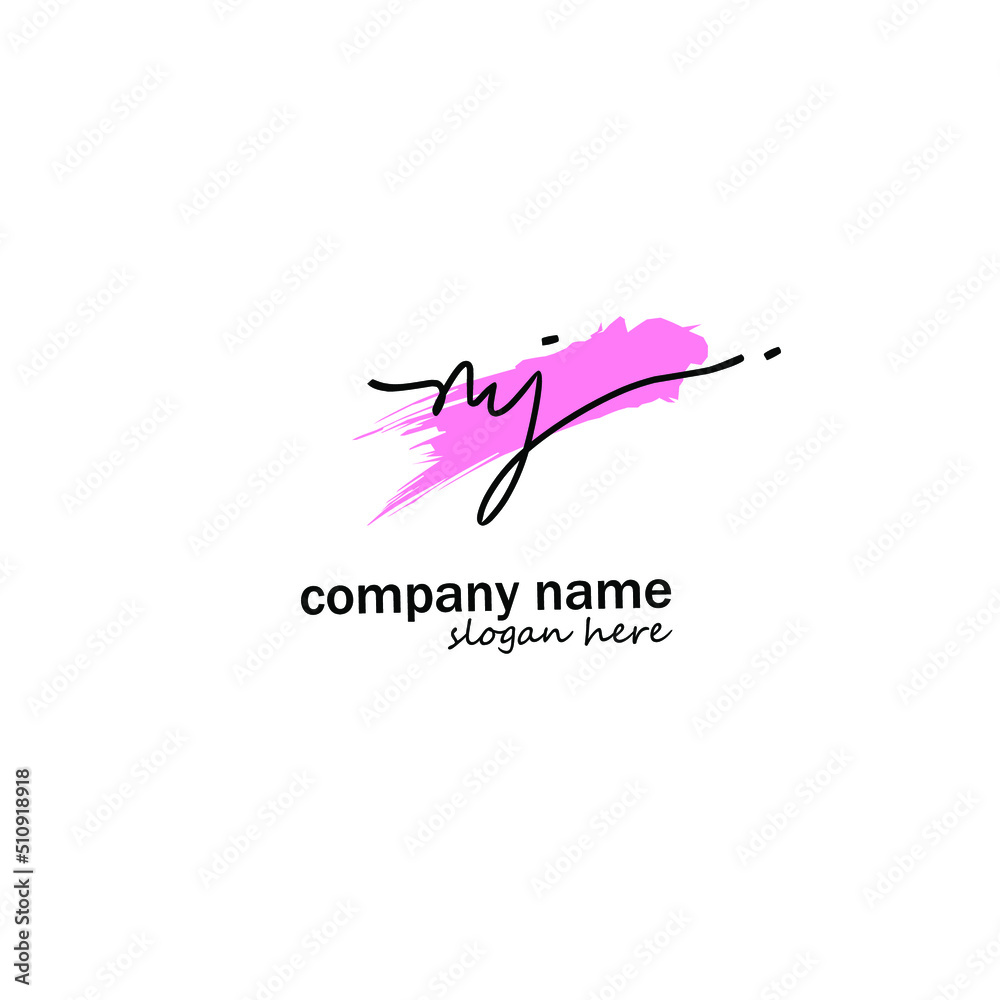Initial Letter mj Logo - Handwritten Signature Logo Stock Vector ...