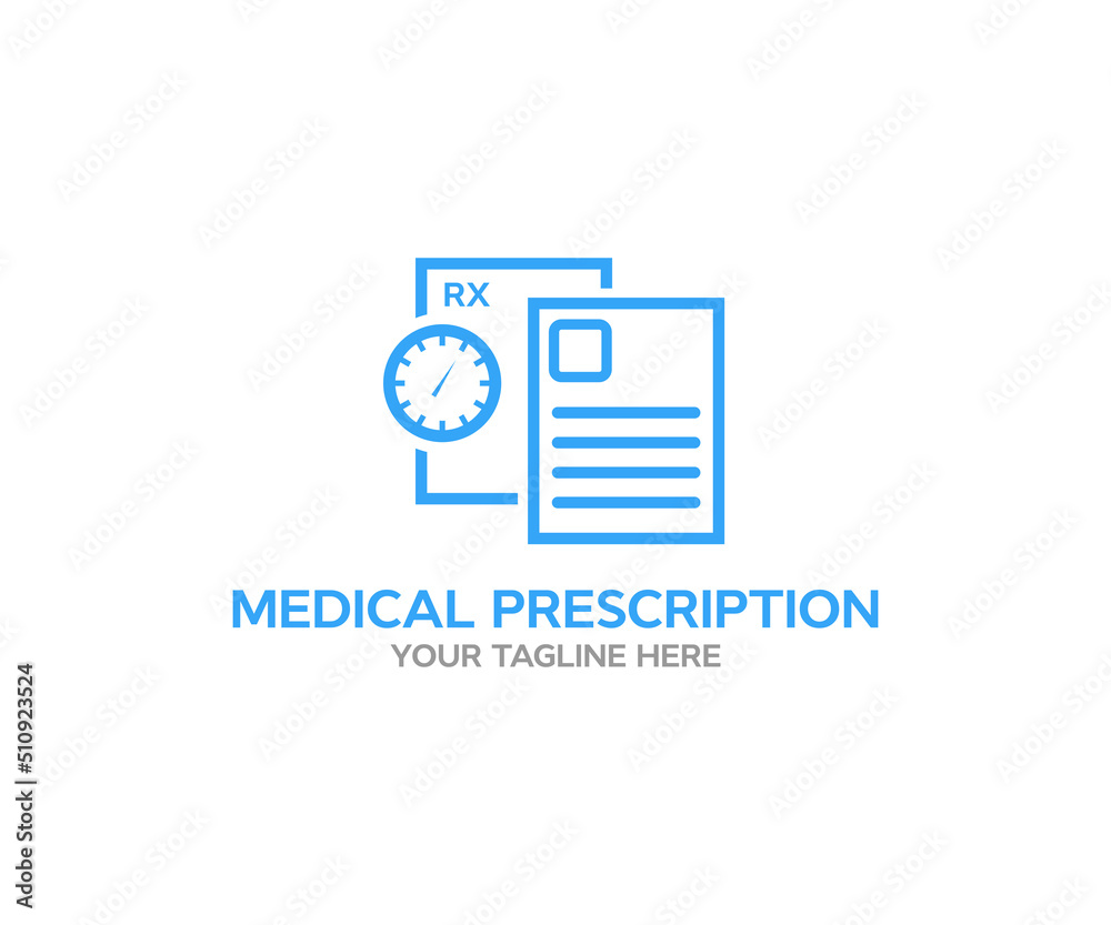 Empty medical prescription Rx form logo design. a doctor's prescription ...