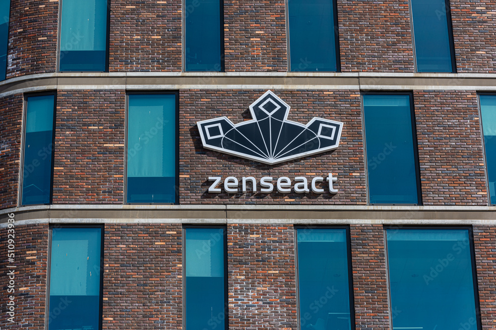 Gothenburg, Sweden - April 03 2022: Zenseact logo on the facade of an ...