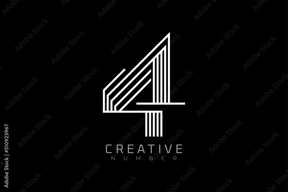 Number 41 Logo, modern and creative number 41 multi line style, usable ...