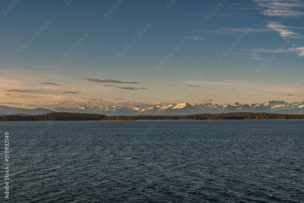 Skagway, Alaska, USA - July 20, 2011: Taiya Inlet above Chilkoot Inlet ...