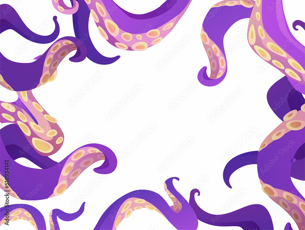 Octopus of tentacle. Cartoon vector illustration on white background ...