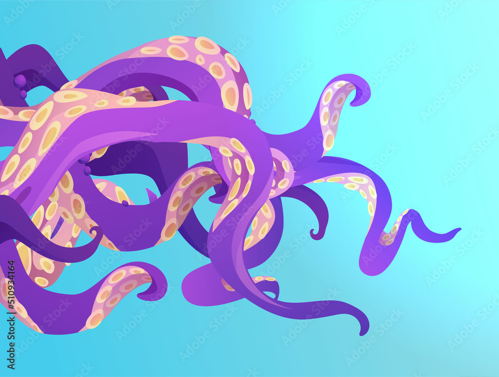 Octopus of tentacle. Cartoon vector illustration on white background ...