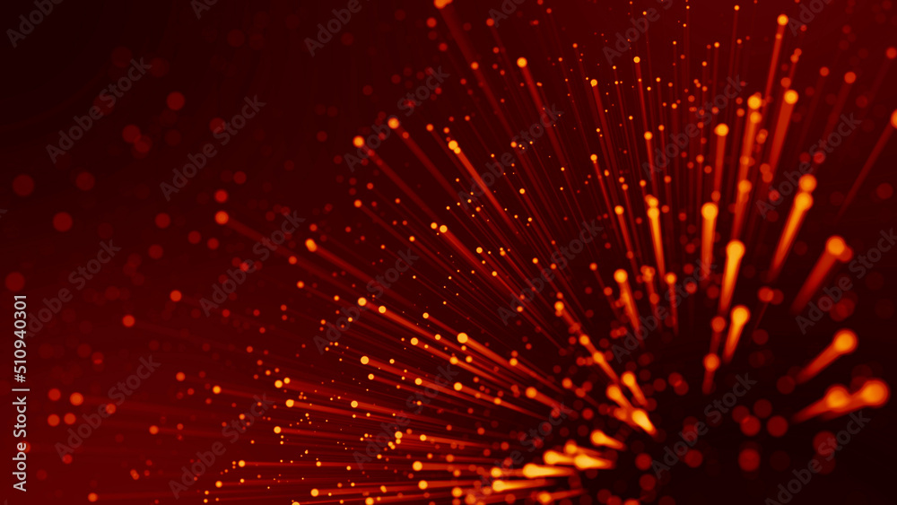 3d rendering of abstract red fiery background with glowing particles ...