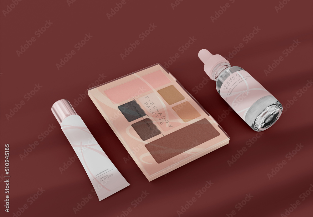 Cosmetic Beauty Set Mockup Stock Template | Adobe Stock