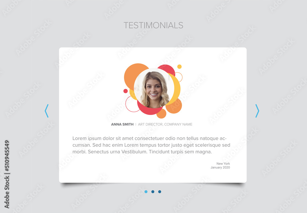 Testimonial Website Carousel Feedback or Review Layout Stock Template ...