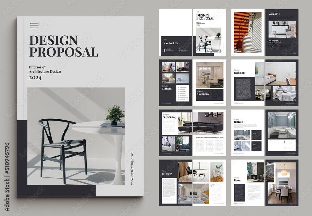 Interior Brochure Layout Stock Template | Adobe Stock