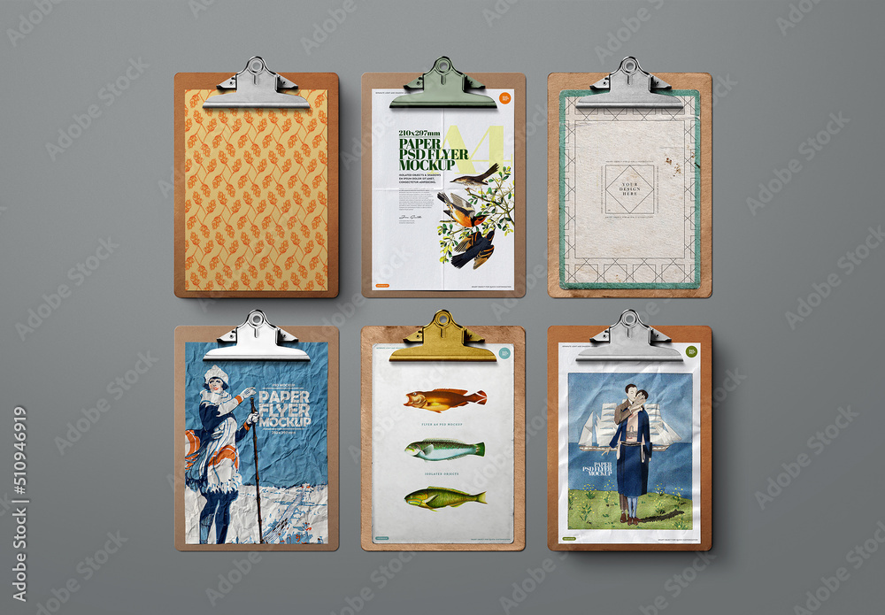 Clipboard Mockup Set Stock Template | Adobe Stock