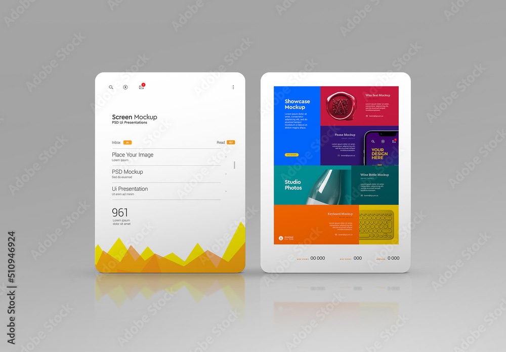 App UI Mockup Tablet Set Stock Template | Adobe Stock