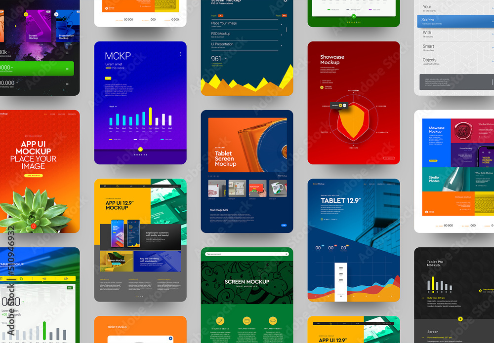 App UI Mockup Tablet Set Stock Template | Adobe Stock