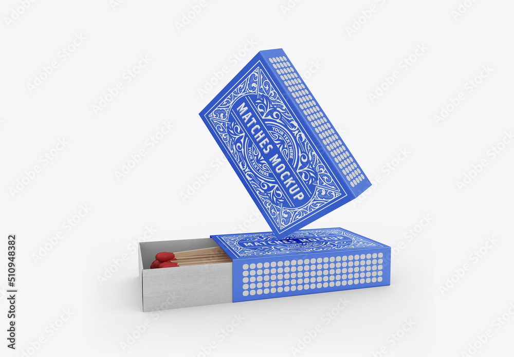 Opened Matches Box Mockup Stock Template | Adobe Stock