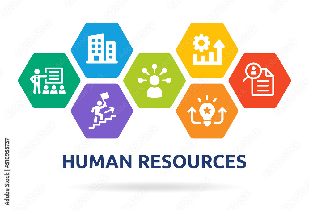 Human resources icon vector set. Recruitment and employment business ...