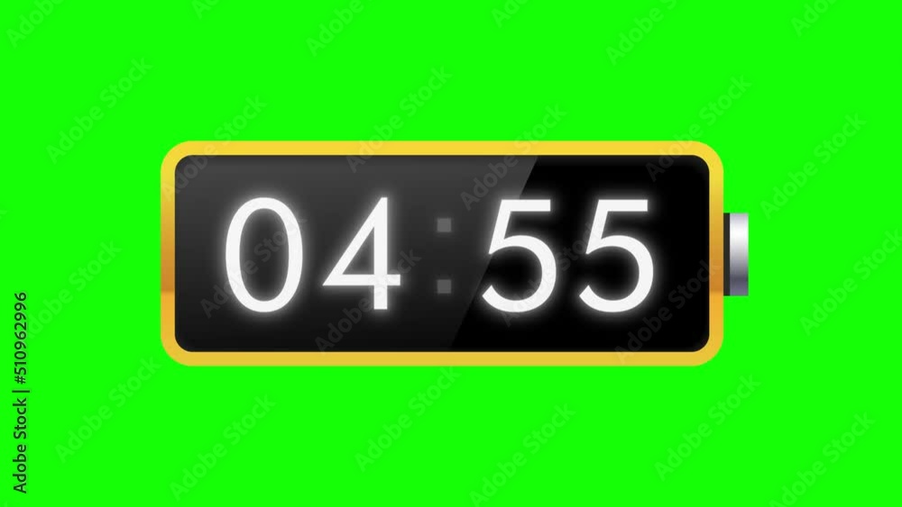 Video „special Clock 5 Minute Countdown 4k Animation On Green Screen