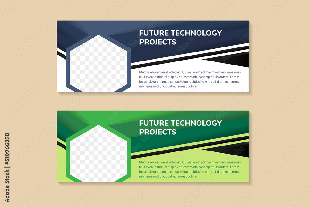 set of future technology projects banner. vector illustrator ...