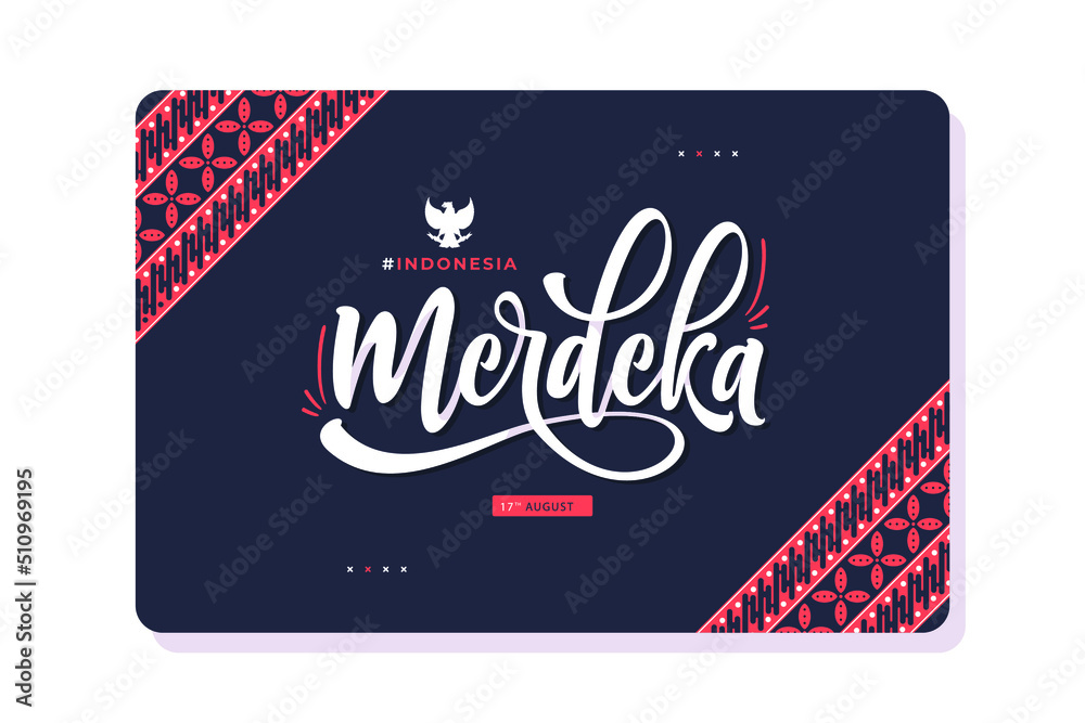 merdeka means freedom indonesia independence day card greeting template ...
