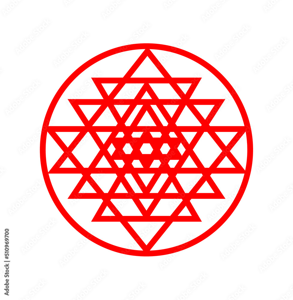 Shri yantra icon on white background. hindu yantra icon. Stock Vector ...