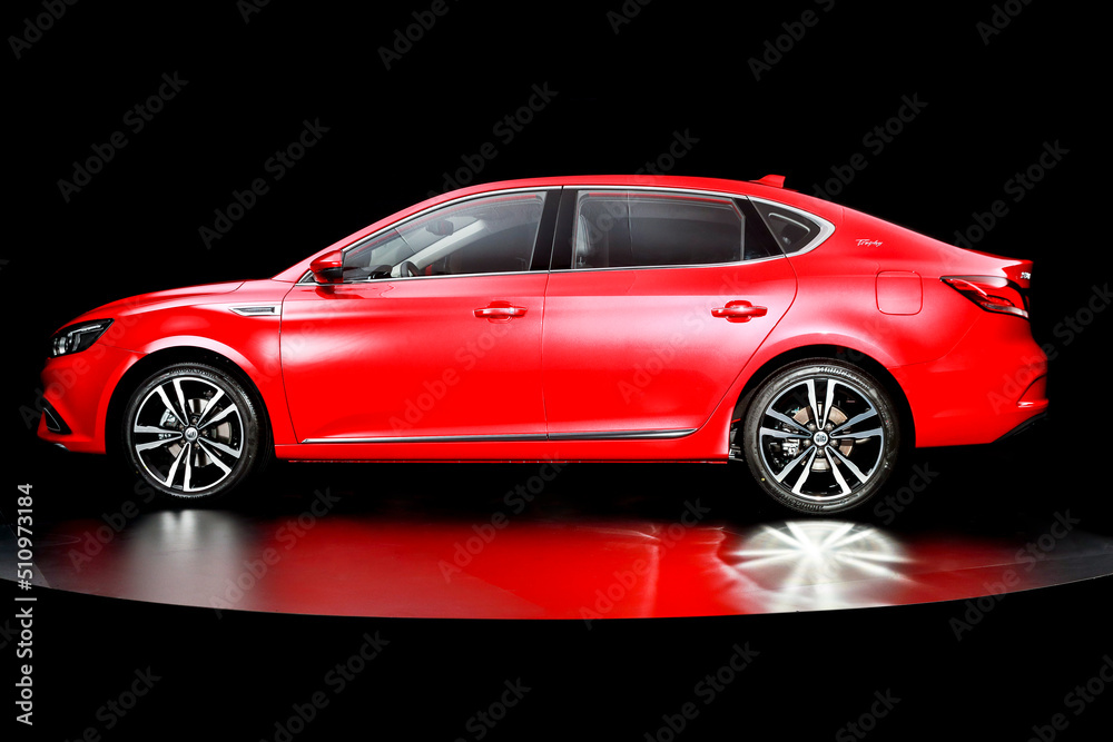 SHANGHAI, CHINA, ASIA - OCTOBER 11, 2017: MG Motor showcases its new ...