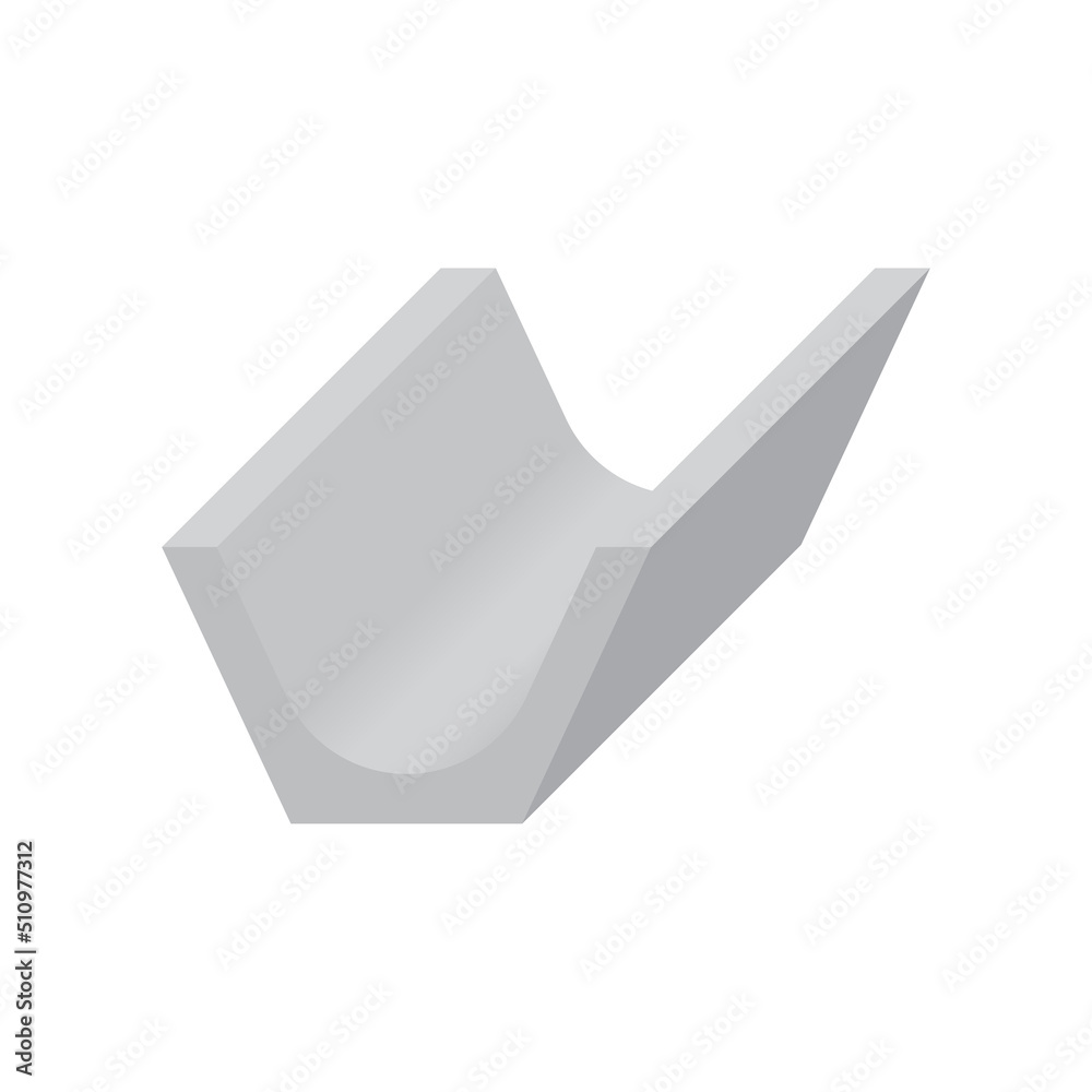 Open drain gutter vector illustration. May called trench, ditch, street ...