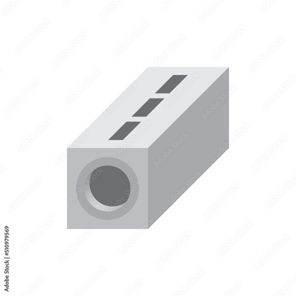 Precast concrete product of trench drain or slot drain vector icon for ...