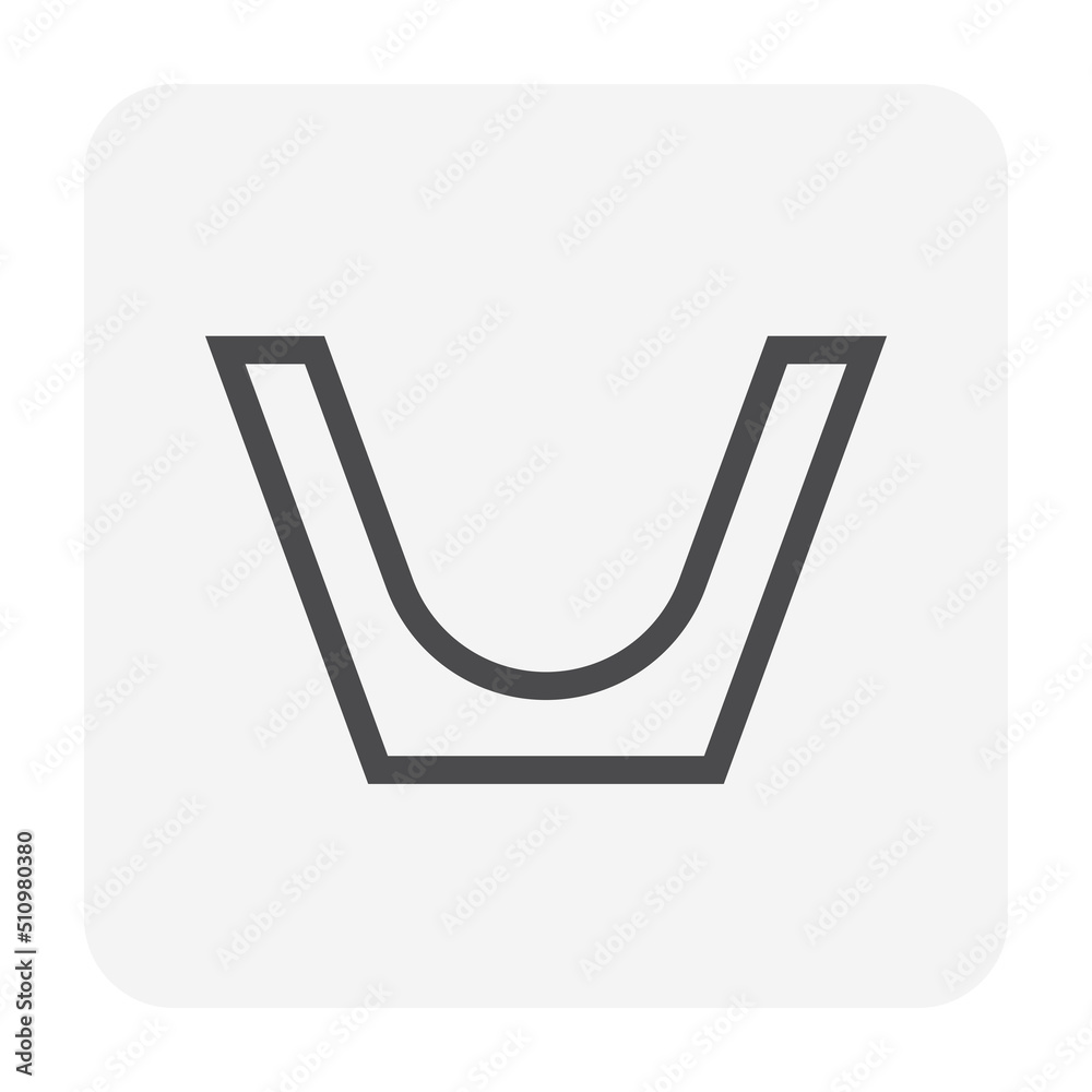 Open drain gutter vector icon. May called trench, ditch, street or ...