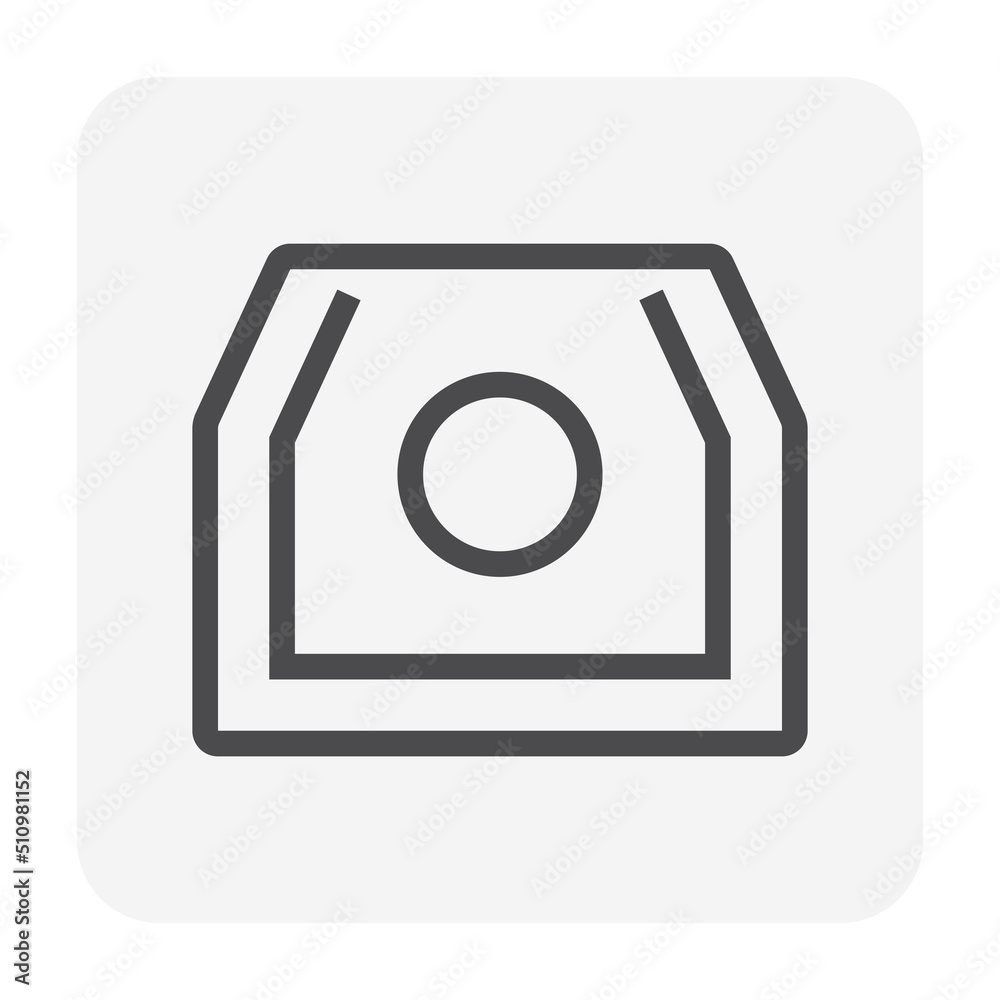 Culvert or precast concrete pipe, structure vector icon. Include ...