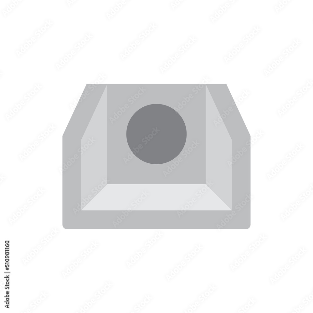 Culvert or precast concrete pipe, structure vector icon. Include ...