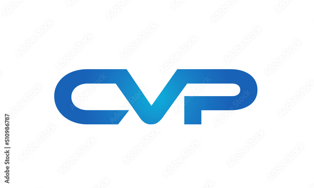 Connected CVP Letters logo Design Linked Chain logo Concept Stock ...