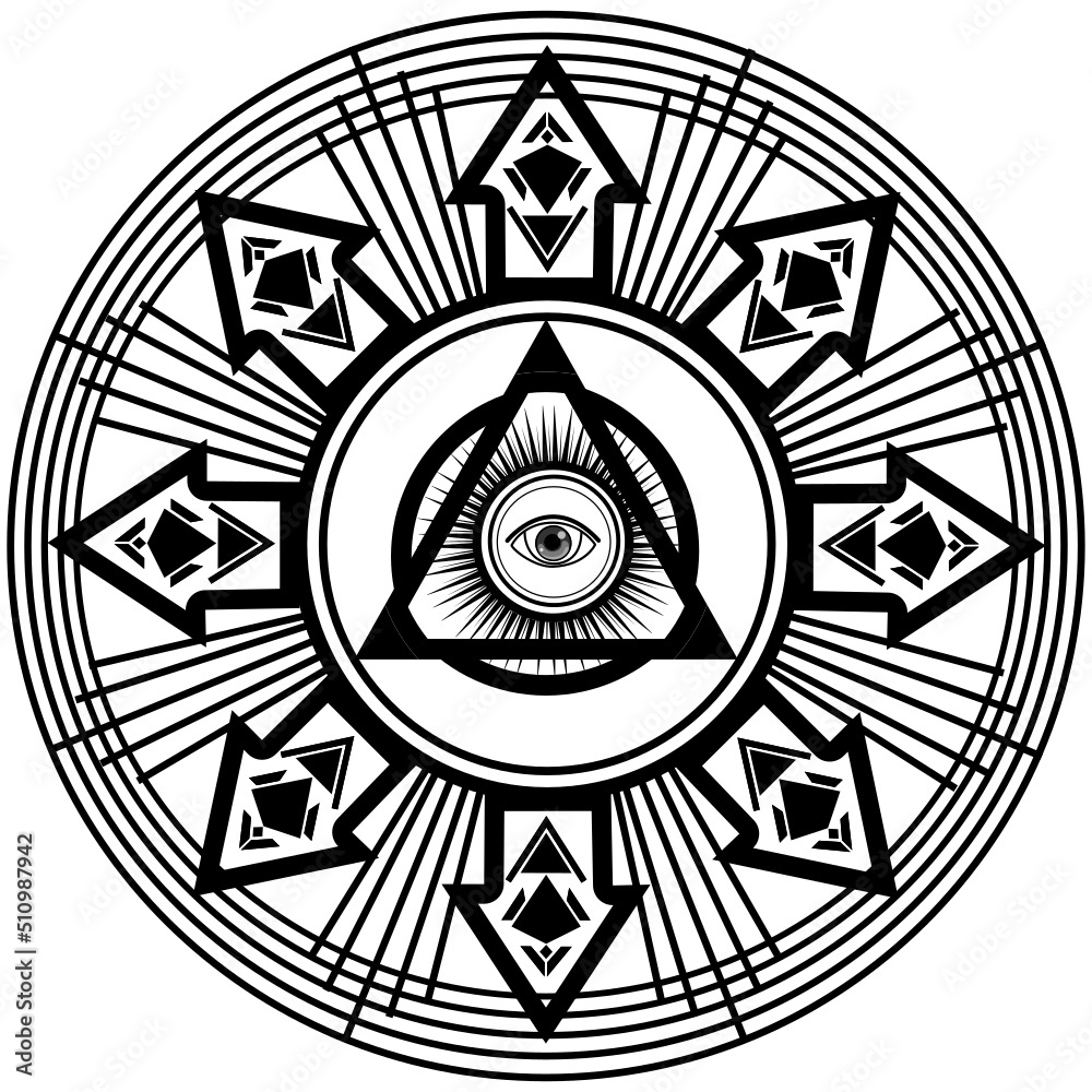 Vector Symbol, Mystical Spiritual Tattoo Symbol, Illustration Of ...